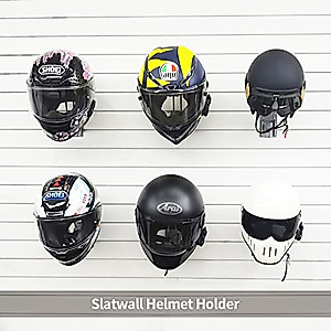 ATOOLA Slatwall Helmet Hanger, Adjustable 4 Inch Slatwall Hooks with Lock
