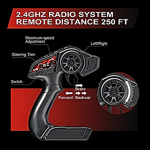 PHOUPHO Remote Control Car 1:18 Scale 45Km/h, 4WD RC, Drift Off-Road Upgraded Brush Motor with Two Rechargeable Batteries, Hobbyist Grade for Adults, Toy Gift Kids and, Blue