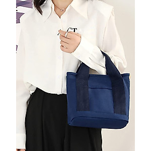 Small Tote Bag with Zipper Tote Bag for Women Canvas Crossbody Bag Shoulder Bag Satchel Hobo Bag Gifts for Women