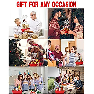 Basket For Gifts Empty, 5 Pack Sturdy Empty Gift Basket Kit With Handles, Red Cardboard Empty Gift Baskets To Fill Bulk For Holiday, Birthday, Christmas, Valentines Day And Any Occasion