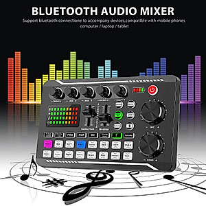 Professional Audio Mixer, SINWE Live Sound Card and Audio Interface with DJ Mixer Effects and Voice Changer,Podcast Production Studio Equipment, Prefect for Streaming/Podcasting/Gaming