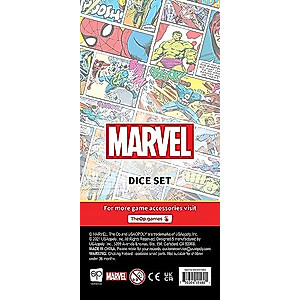 Marvel Villains Dice Set | Collectible d6 Dice Featuring Thanos, Doctor Octopus, Red Skull, Venom, Loki, and MODOK | Officially Licensed 6-Sided Dice
