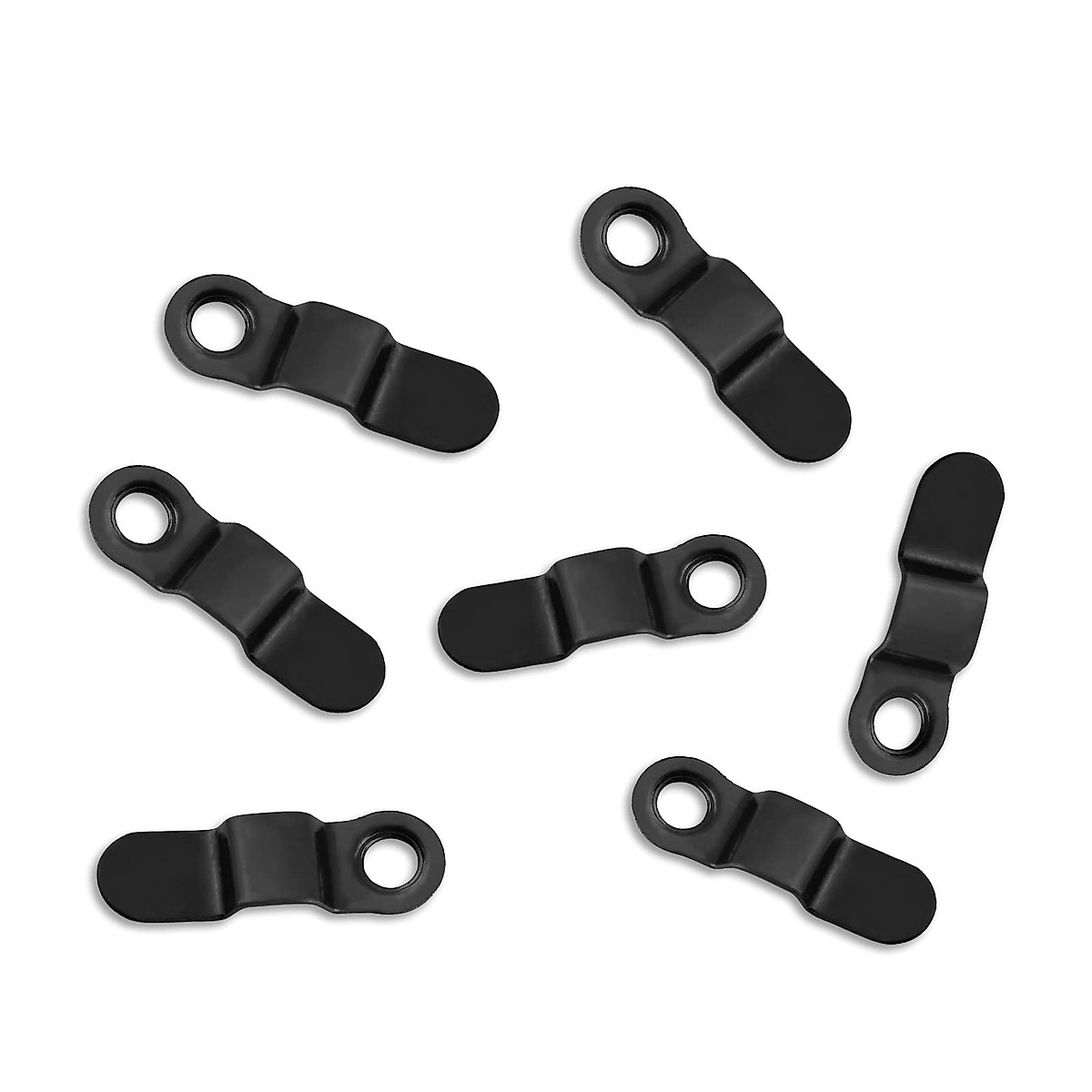 Cionyce 50PCS Frame Turn Button, Metal Bow Shape Picture Frame Hardware Backing Clips with Screws for Hanging Pictures, Photos, Posters, Drawing Crafts(Black)