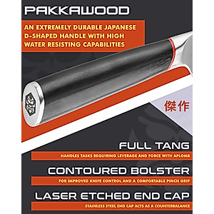 KESSAKU 6-Inch Nakiri Vegetable Cleaver - Spectre Series - Forged Japanese AUS-8 High Carbon Stainless Steel - Granton Edge - Pakkawood Handle with Blade Guard