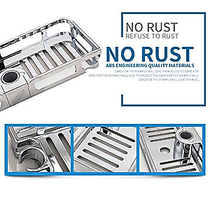 JIANWEI Bathroom Corner Shelf, Hanging Shower Caddy Shelf, Shelf Organizer No Drilling Fits for 24mm-25mm Shower Pole Rail Rod, Multifunction Storage Rack(Silver)