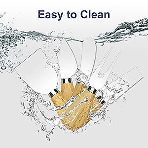 10Pcs Cheese Knives, Premium Cheese Knife Set for Charcuterie Board, Mini Steel Stainless Cheese Knife, Cheese Spreader, Cheese Fork with Wooden Handle for Charcuterie Knife Set