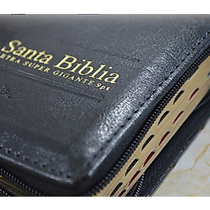 Santa Biblia RVR1960 Letra SuperGigante 9puntos, Tapa negra, canto dorado, índice, cierre, palabras de Jesús em Rojo (Spanish Edition)