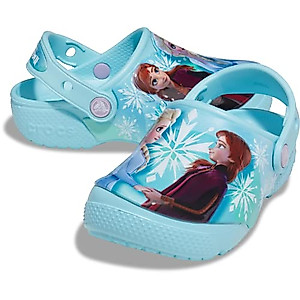 Crocs Kids' Disney Frozen 2 Clog | Frozen 2 Shoes for Girls, Ice Blue/Ice Blue, 2 Little Kid