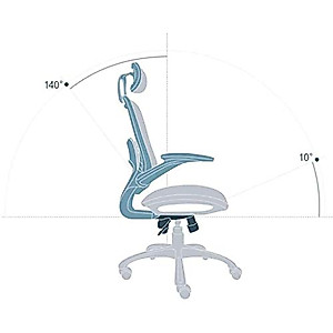 LUKEO Ergonomic Office Chair Desk Chair Adjustable Seat Cushion and Headrest, Breathable Mesh Backrest, Black (no Footrest)