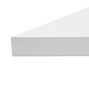 MELANNCO Corner Shelf Straight Wood Chunky, White