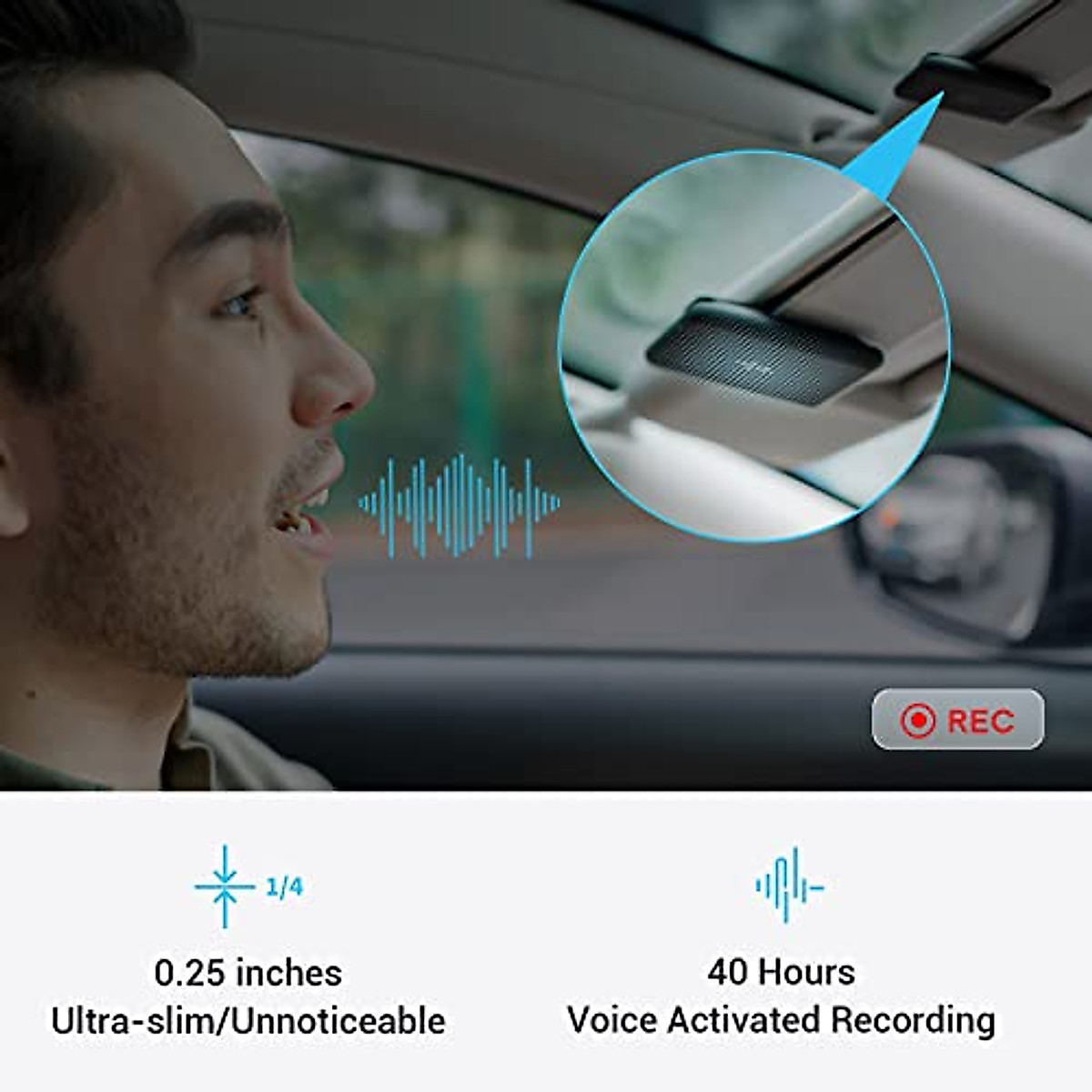 Voice Recorder, iZYREC Voice Recorder with 450mAh Battery for 30 Hours Continuous Recording, 40 Hours Voice Activated Recording & Instant Playback Perfect for Meetings, Cars,Lectures