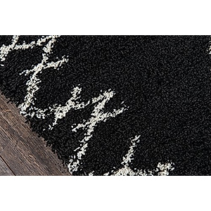 Momeni Rugs Maya Collection, Ultra Thick Pile Shag Area Rug, 5'3" x 7'6", Black