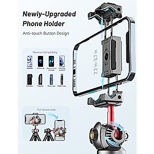 Phone Tripod Stand with Upgraded Phone Clip, Tupwoon Flexible Tripod for iPhone and Android Cell Phone, Portable Phone Stand for Video Recording, Camera, GoPro