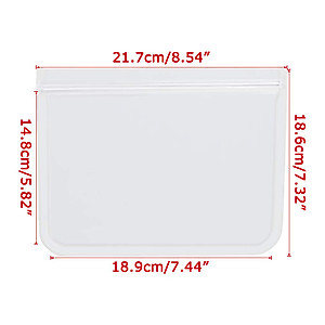 Quart Freezer Bags Reusable Food Storage Bags for Vegetable, Liquid, Snack, Meat, Sandwich, 8.46x7.28 Inch, 10 Pack