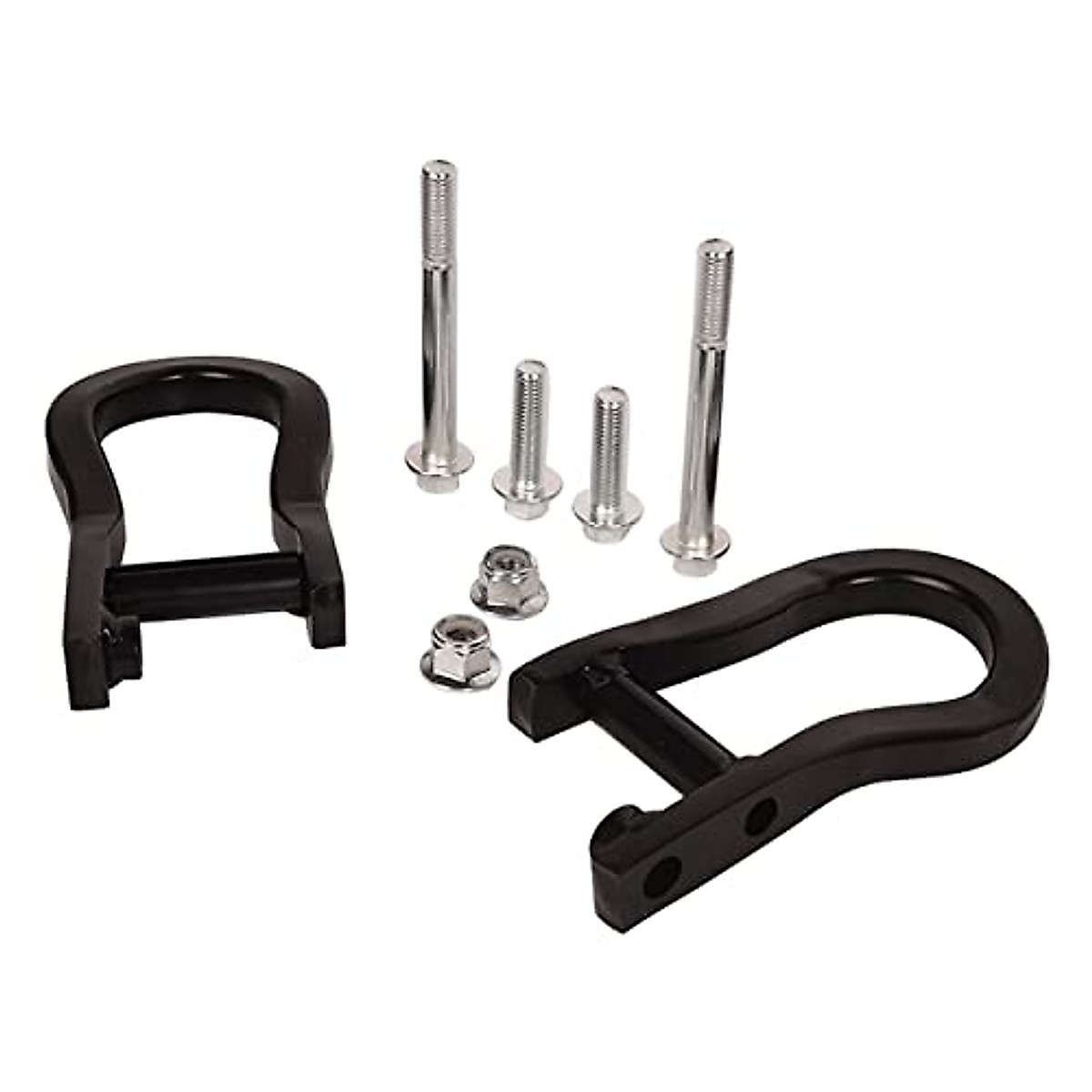 EGOESWELL 84072463 Tow Hooks with Mounting Bolts Black Color Left Right Front Lower Side New 2PCS
