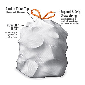 Member's Mark Power Flex Tall Kitchen Drawstring Bags, 200 Count