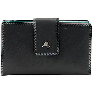 VISCONTI SP30 YLANG Spectrum Collection Multi Colored Soft Leather Bifold Wallet (Red)