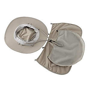 Home Prefer UPF50+ Mens Sun Hat with Neck Flap Wide Brim UV Sun Protection Fishing Hat with Neck Flap Womens Gardening Beach Sand