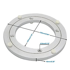 Dailydanny Aluminum Heavy Duty Lazy Susan Rotating Turntable Bearing Swivel Plate Hardware for Dining-Table (10 inch)