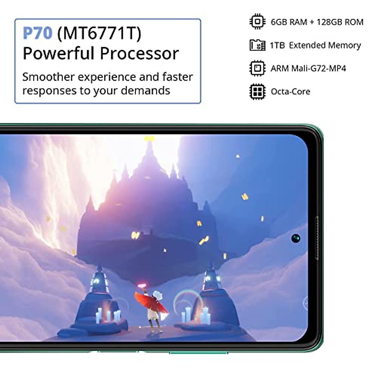 Blackview Android Phone, A100, Helio P70 Bundle Android 11 Unlocked Cell Phones, 6.67" Punch Hole Screen, 6GB+128GB ROM Cell Phone, 4G Global Bands Dual sim Unlocked Phones, 4680mAh Phones