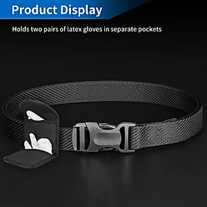 Glove Pouch for Duty Belt, Double Glove Holder Latex Disposable Pouch Nylon for Police Firefighter EMS Paramedic First Responders Ullnosoo for 2 and 2.25" Belt