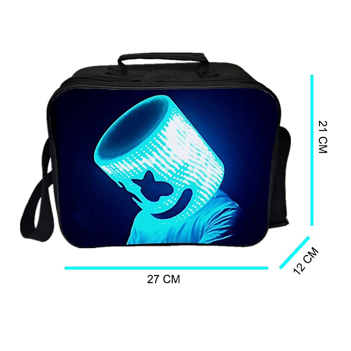 Ponxn DJ Music Lunch Box School Picnic Bag Ice Keep Student Meal Bag