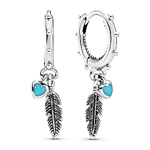 Pandora Jewelry Spiritual Feathers Sterling Silver Earrings