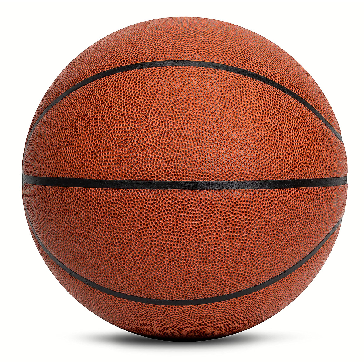 AND1 Street Grip Premium Composite Leather Basketball & Pump- Official Size 7 (29.5”) Streetball, Made for Indoor and Outdoor Basketball Games (Orange)