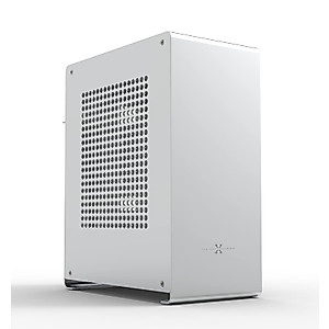 ZZEW A1P Mini-ITX Case, Micro ITX PC Case, Mini Computer Case in Silver Color, Full Aluminum Small Gaming Case with 3.0 Dual Reverse PCI Riser Cable