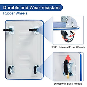 Fadidio Dolly Cart Platform Truck 660lbs Folding Foldable Push Cart Dolly Flatbed Dolly Metal with Wheels Hand Trucks Platform Truck Luggage Cart Heavy Duty Rolling Tool Cart, Blue Best Dolly Cart