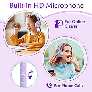 Kids Headphones with Microphone, Wired Headsets for Children Teens Boys Girls with 85dB/94dB Volume Limit, Foldable Adjustable for School, Travel, 3.5mm Audio Jack for iPad, Tablet, PC, Chromebook