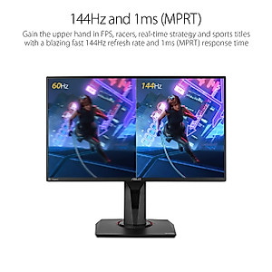 ASUS TUF Gaming 25" 1080P Monitor (VG259Q) - Full HD, IPS, 144Hz, 1ms, Extreme Low Motion Blur, Speaker, Adaptive-Sync, G-SYNC Compatible, VESA Mountable, DisplayPort, HDMI, Height Tilt Adjustable