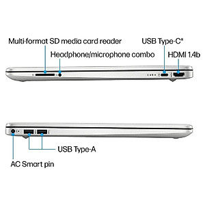 HP 15.6" HD Premium Laptop, AMD Ryzen 3 5300U 4-Core Upto 3.8GHz, 32GB RAM, 256GB PCIe SSD, AMD Radeon Graphics, USB-C, Wide Vision HD Webcam, Windows 11 Home + HDMI Cable, Silver