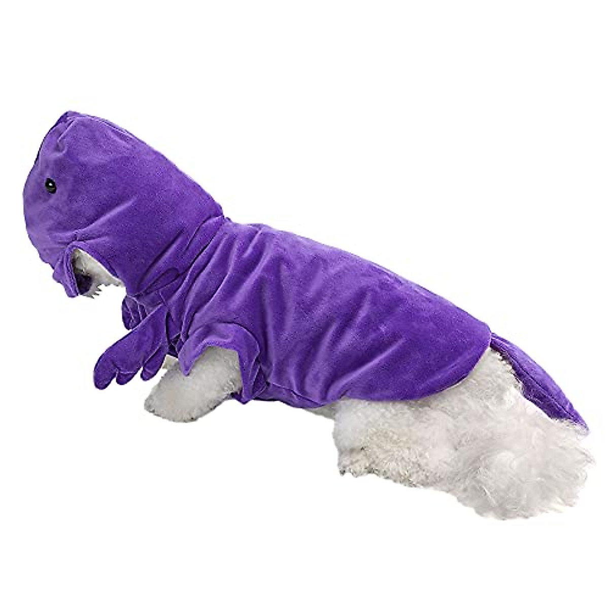 Mogoko Purple Dinosaur Dog Costumes Halloween Cosplay Pet Costume Dog Hoodie for Puppy Small Dog Cat Cute Cat Apparel Size XL