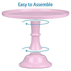 KLASKWARE Round Cake Stand 11" Melamine Cake Display Stand Dessert Cupcake Display Tray for Graduation,Wedding,Birthday,Party,Baby Shower,Anniversary,Ceremony,Christmas