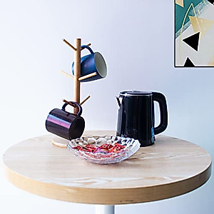 Bamboo Mug Holder Tree，Coffee Cup Holder，Countertop Mug Tree with 6 Hooks，Mug Rack for Counter Stand Coffee Counter Bar Accessory