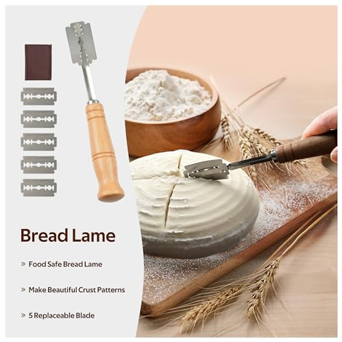 JAOBHAHY Banneton Bread Proofing Basket Set, Bread Making Tools Includes 10" oval & 9" Round Proofing Basket & 34 oz Sourdough Starter Jar for A Complete Sourdough Bread Baking Supplies