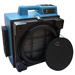 XPOWER X-3400A Air Scrubber 3 Stage Filtration, Negative Air Machine w/Power Outlets, 3 Stage Airbourne Cleaner, Scrubber HEPA Filter System for Water Damage Restoration, Commercial & Home Use, Blue