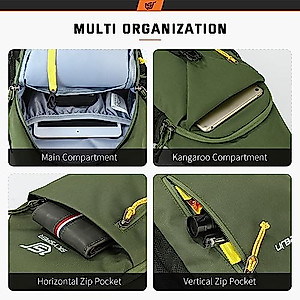 SKYSPER Sling Bag Crossbody Backpack - Chest Shoulder Cross Body Bag Travel Hiking Casual Daypack for Women Men(Armgreen)