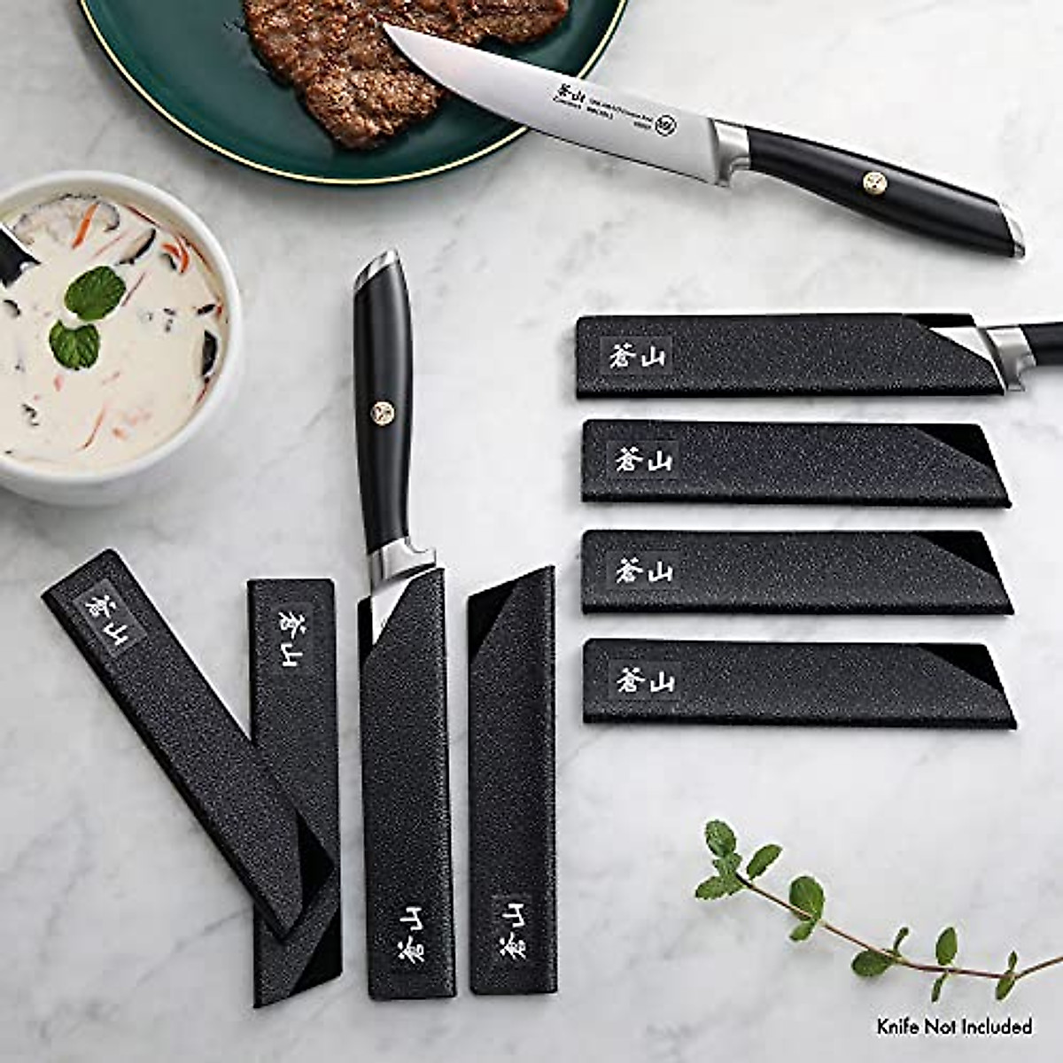 Cangshan 1026641 8-Piece Steak Knife Guard Set, Black