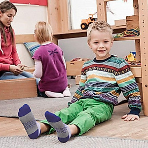 Comfoex Boys Socks 6 Pairs Ankle Athletic Sock Half Cushioned Low Cut Socks For Little Big Kids