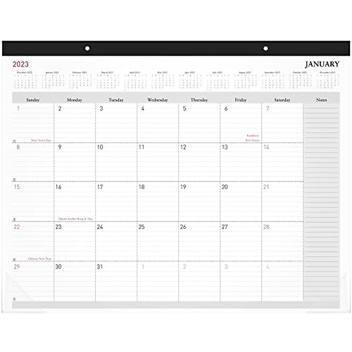 Office Depot® Brand Monthly Desk Pad Calendar, 21-3/4" x 17", White, January To December 2023, OD202600