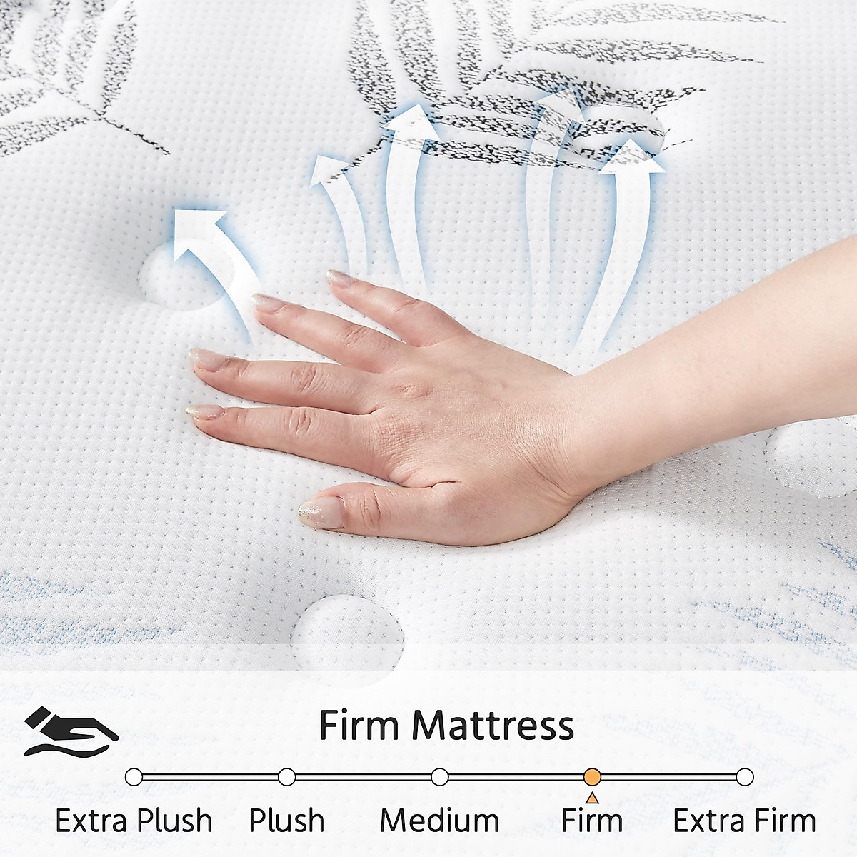 12 Inch Queen Mattress, Firm Supportive Mattress Designed with Tight Line & Thick Foam Edges for Back Sleepers & Stomach Sleepers, Euro Top Hybrid Memory Foam Mattress with Enhanced Pocket Spring