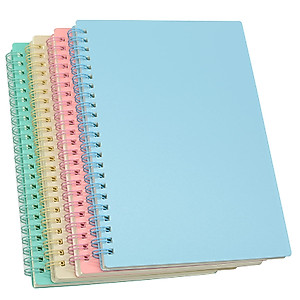 Yansanido Spiral Notebook, 4 Pcs 8.3 Inch x 5.9 Inch A5 Thick Plastic Hardcover 7mm College Ruled 4 Color 80 Sheets -160 Pages Journals for Study and Notes (4)