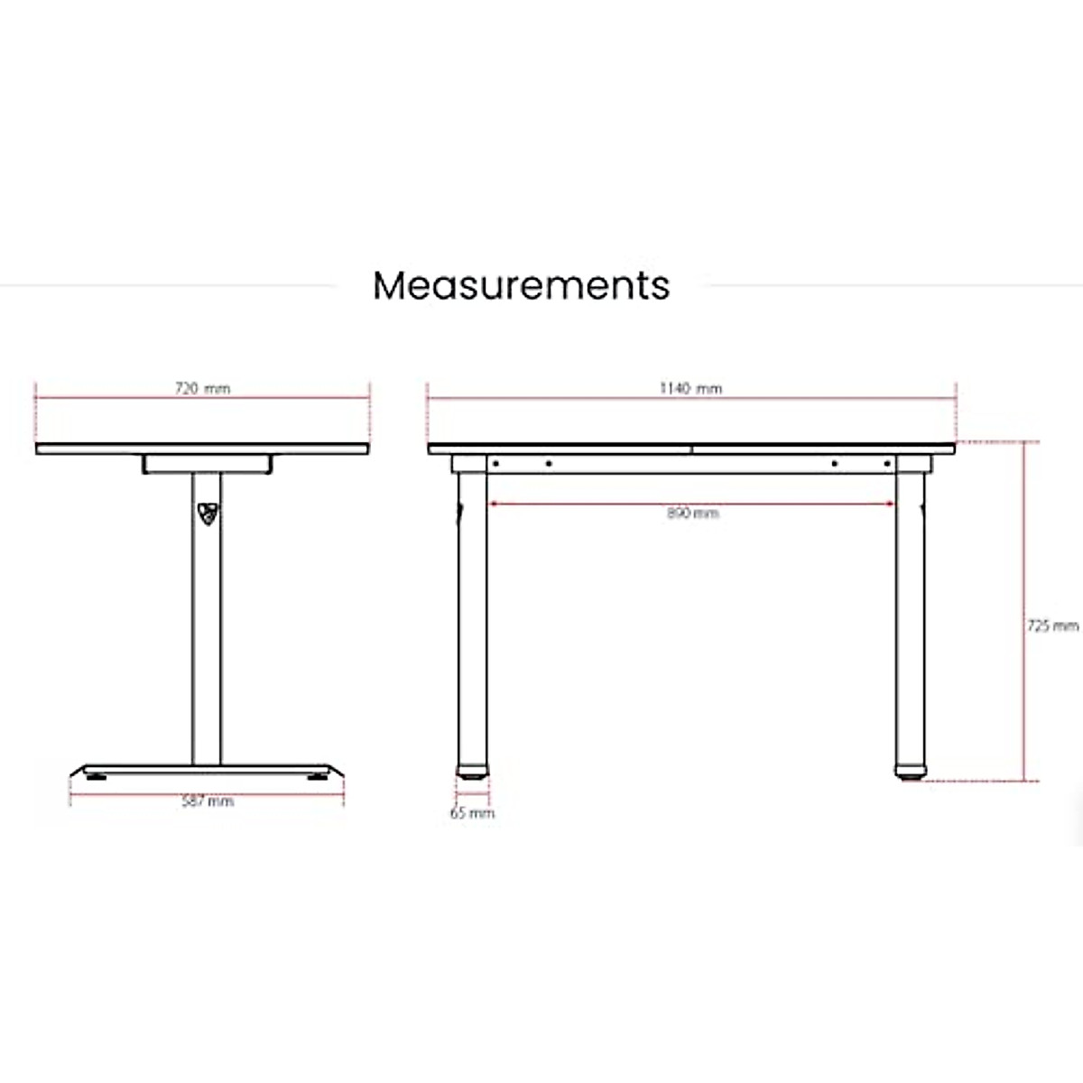 Arozzi Arena Leggero Gaming and Office Desk with Full Surface Water Resistant Desk Mat Custom Monitor Mount Cable Management Cut Outs Under The Desk Cable Management Netting - Red