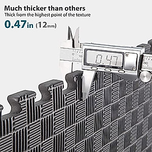 Gym Flooring Puzzle Exercise Mats: Sportneer 1/2" Thick 12" x 12" Interlocking Floor Mats EVA Foam Exercise Tiles for Home Gym Fitness Equipments with Border Waterproof Workout Anti-Slip Mat 12 Sqft