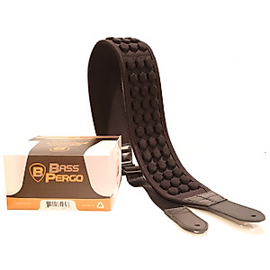 Bass Pergo AirCell Guitar Strap for Electric Guitar, Bass & Acoustic with 3.5" Wide Neoprene Pad w/ 4 Straps Locks, Adjustable Length from 47" to 55.", Black – Soft & Durable