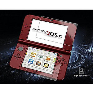 (2 in 1) Tempered Glass Screen Protector + HD Clear Crystal PET Screen Protective Filter Compatible with 3DS XL/New 3DS XL