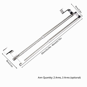 Fybida Towel Rack Over Door Over Door Towel Rack 26×13×3 Double Layers Stainless Steel Telescopic Towel Rack Hanger Bathroom Kitchen