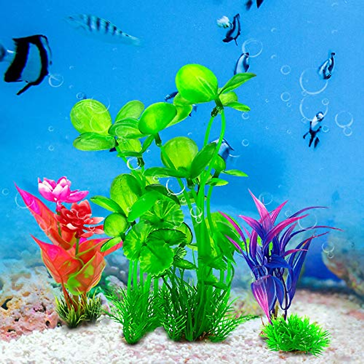 ULIKEYEAH 7PCS Aquarium Decorations Plants, Decorations for Aquarium, Fish Tank Accessories Plants for Household and Office Aquarium Simulation